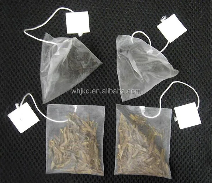 Top Quality Popular Empty Nylon Pyramid Tea Bag With String And Tag ...