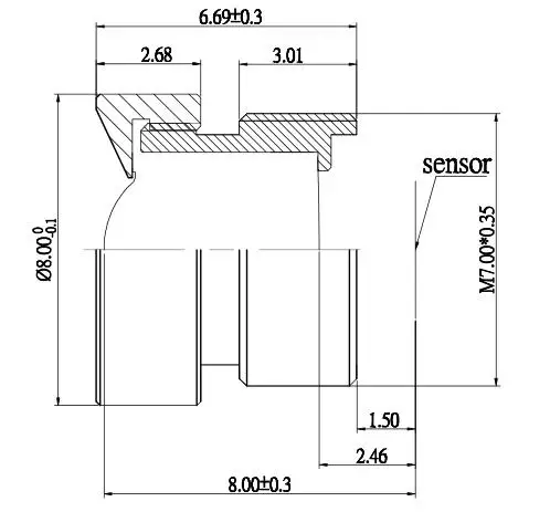1/4" Image Format F2.8 Megapixel 2.36mm M7xp0.35 M7 Mount Mini CCTV Board Camera Objektiv Lens ...