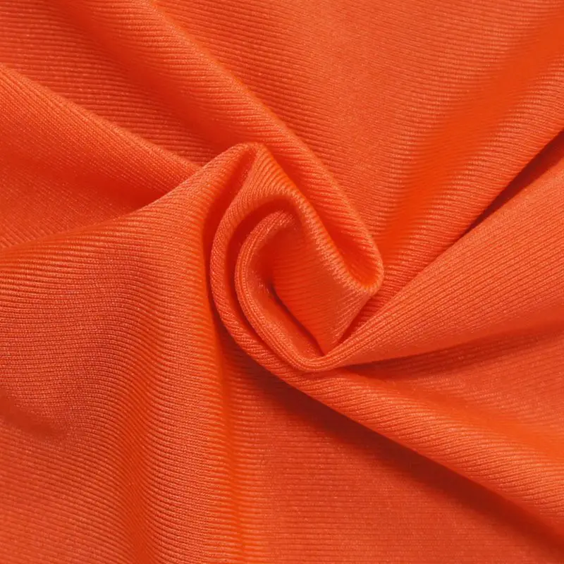 Polyester Spandex Orange Thin Shiny Durable Stretch Fabric - Buy ...
