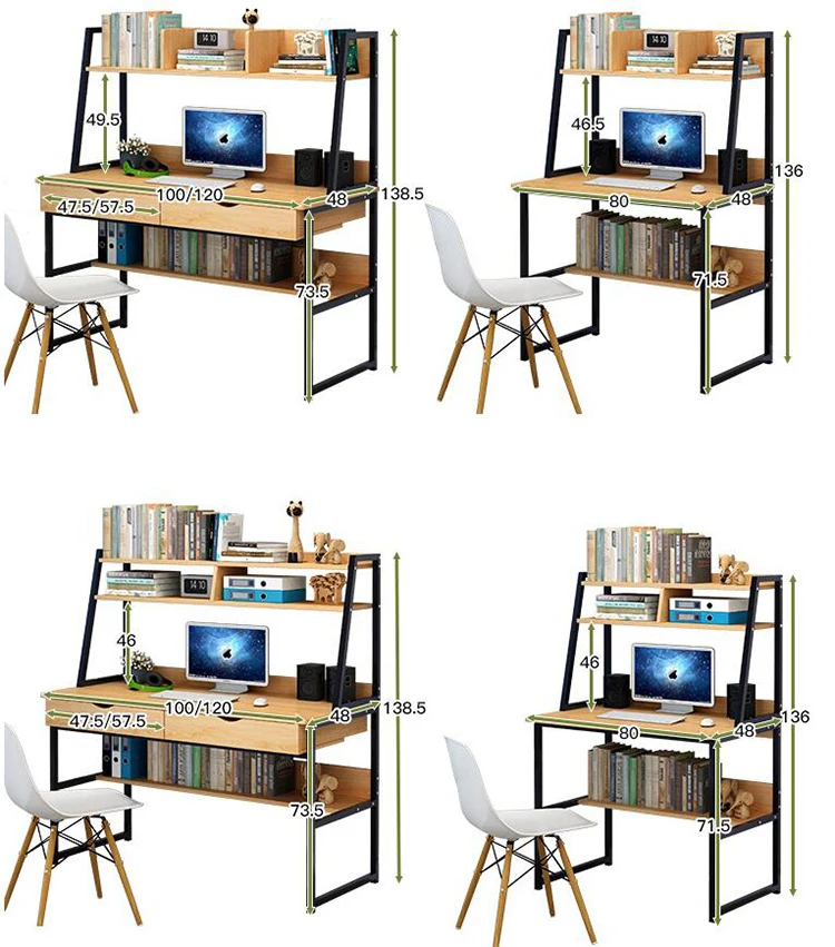 Computer Desk Home Computer Desk Table Desk Bookcase Combination