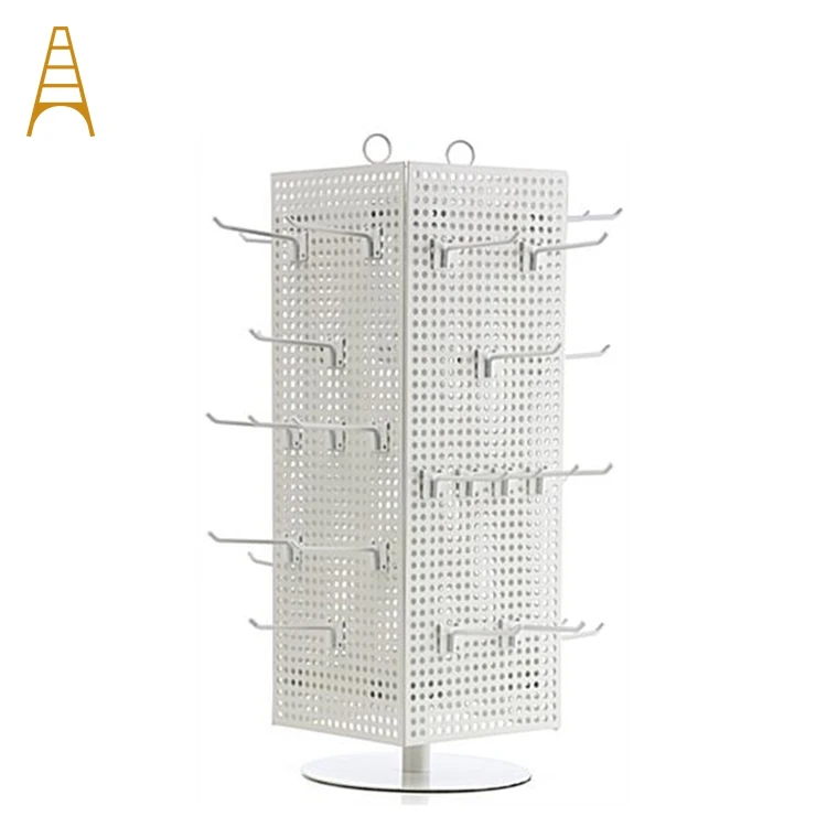 Rotate Hanging Spinner 4 Side Metal Display Stand Rack Peg Board With ...