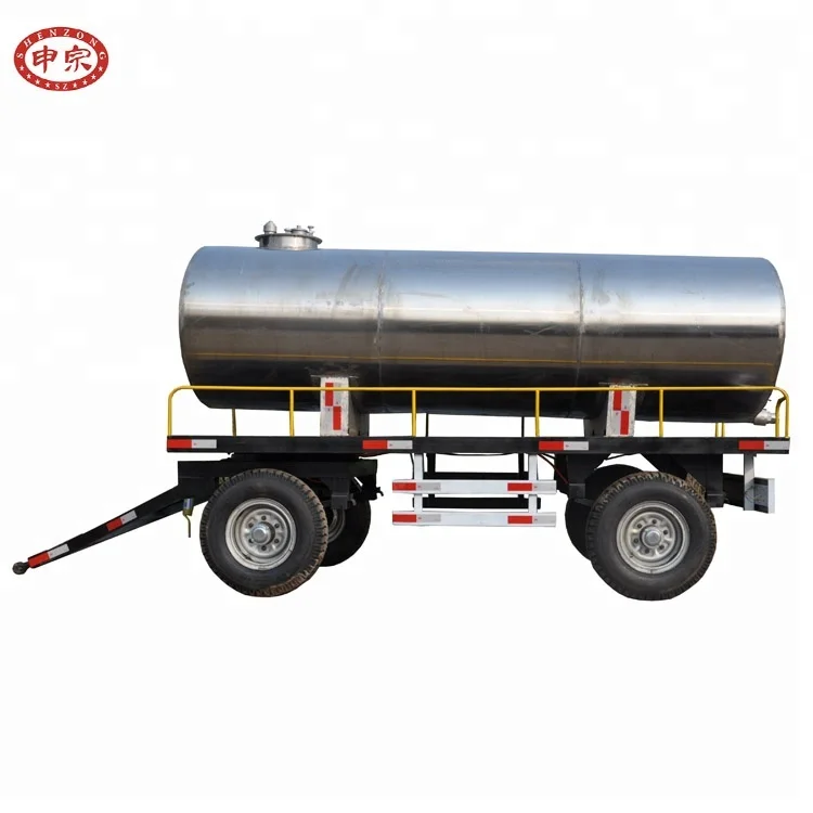 Small Double Wheel Stainless Steel Tank Water Trailer With Pto Pump ...