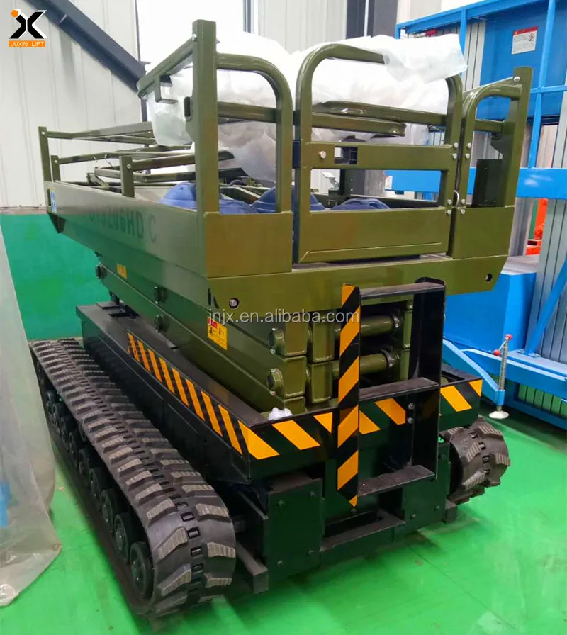Electric Mini Scissor Lift On Tracks Self Propelled Crawler Mechanical ...