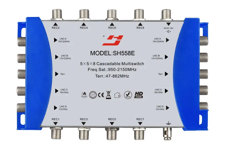 5x5x8 Cascadable Multiswitch for Quattro LNB (SH558E), View CATV ...
