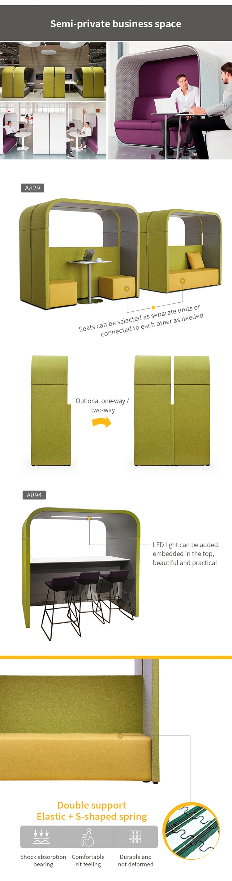 Conference Booth Seating With High Bar Chair Assembled - Buy Conference ...