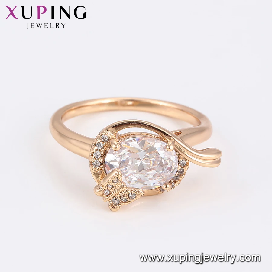 64741 xuping Jewelry 18K Gold Color Engagement Ring and Earring Jewelry ...