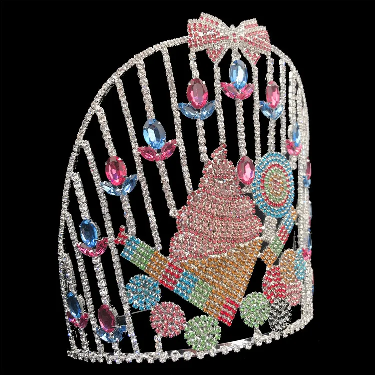 Candy Bowknot Pageant Crown - Custom Rhinestone Tiara