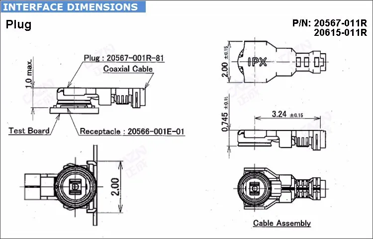 1.0mm Ipex Ufl Mhf5 Plug Connector - Buy Ipex 5 Plug Connector,Mhf5 ...