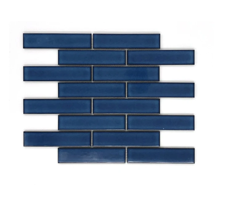 295x280mm Ceramic Subway Tiles - Blue Glazed Wall Design