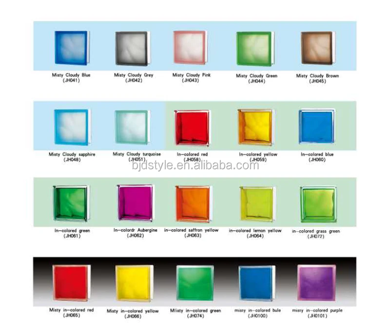 Tinted Glass Brick Manufacturer 190x190x80mm Crystal Art Building ...