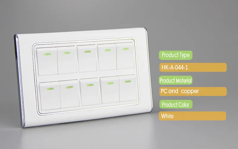 Pop Light 10 Gang Switch For Nepal Bangladesh Pakistan Power Socket ...