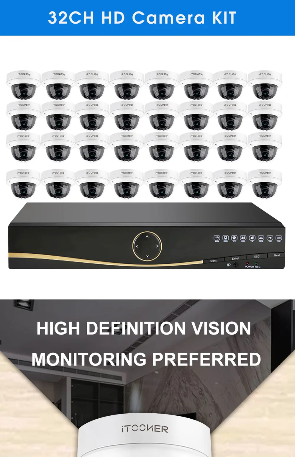 32 Channel CCTV System - 5MP Security Camera Kit H.265+
