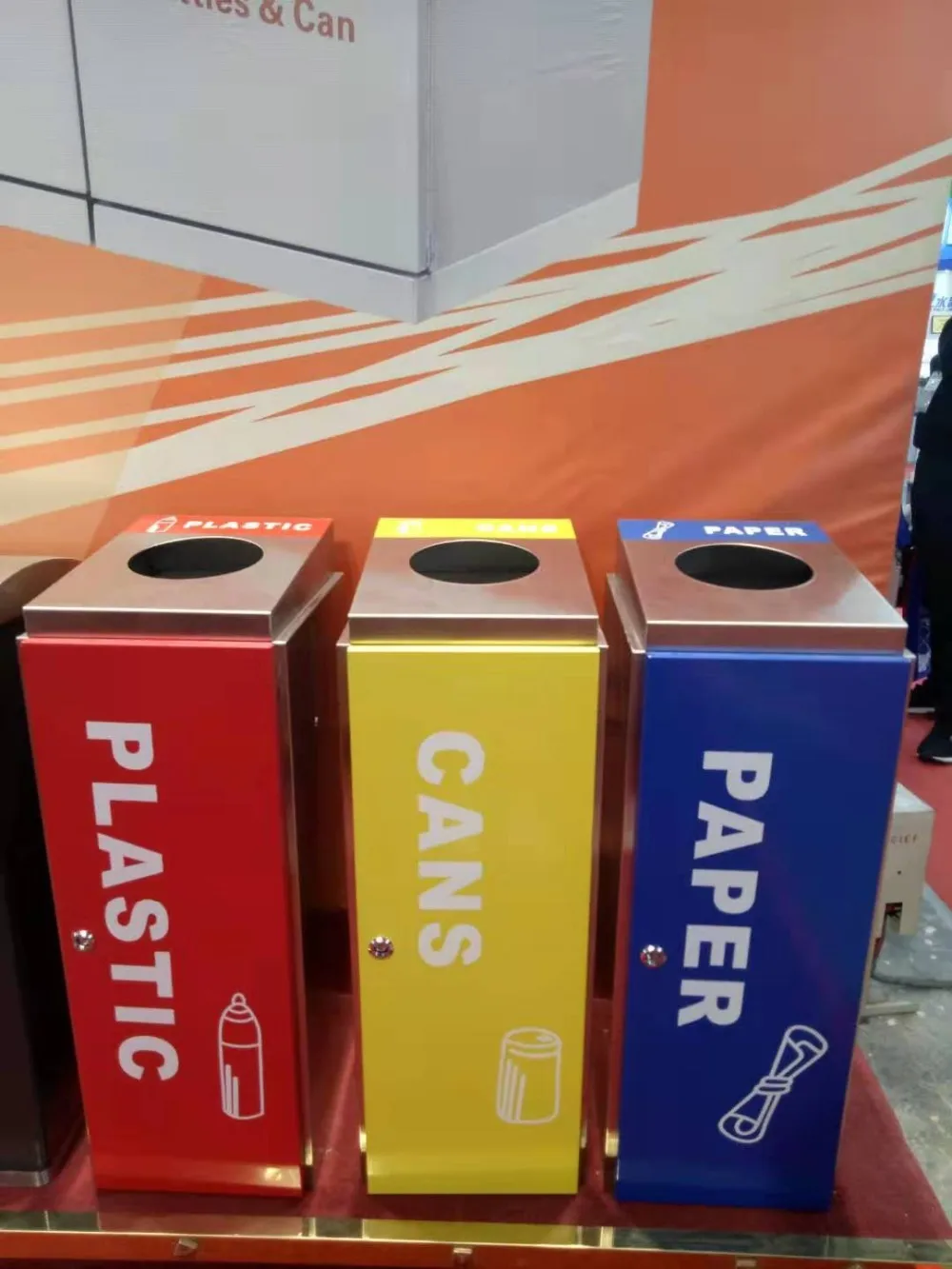 New Design 3 Compartments Big Capacity Shopping Mall Stainless Steel ...