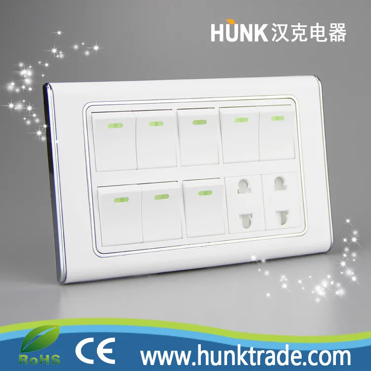 Pop Light 10 Gang Switch For Nepal Bangladesh Pakistan Power Socket ...