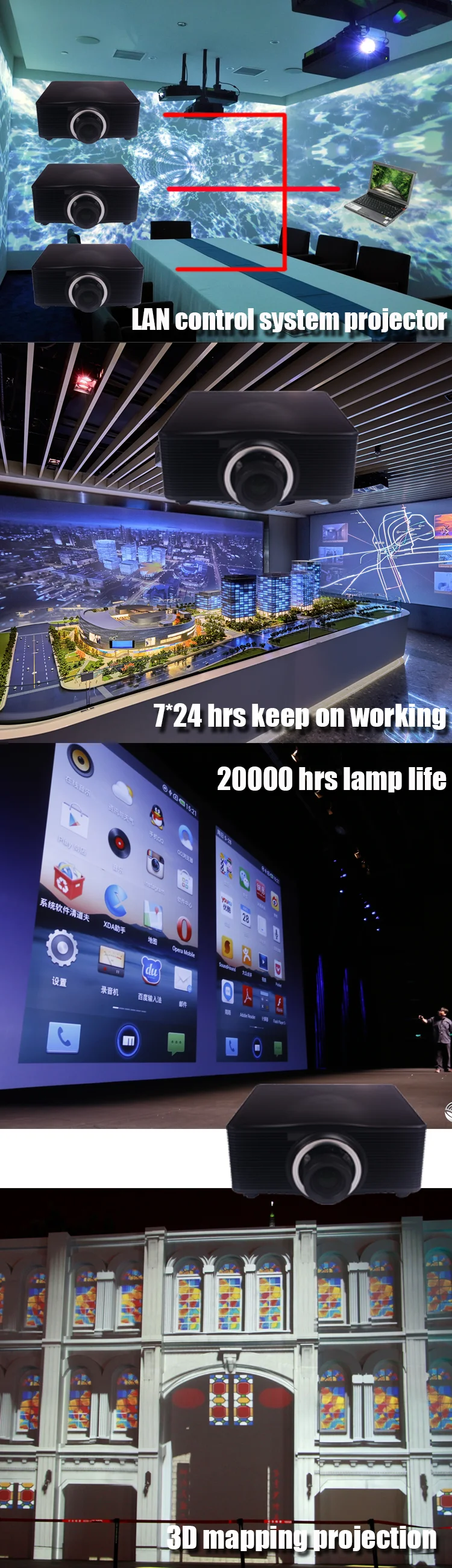 building imaging mapping projection use 10000 lumens 3d DLP laser large ...