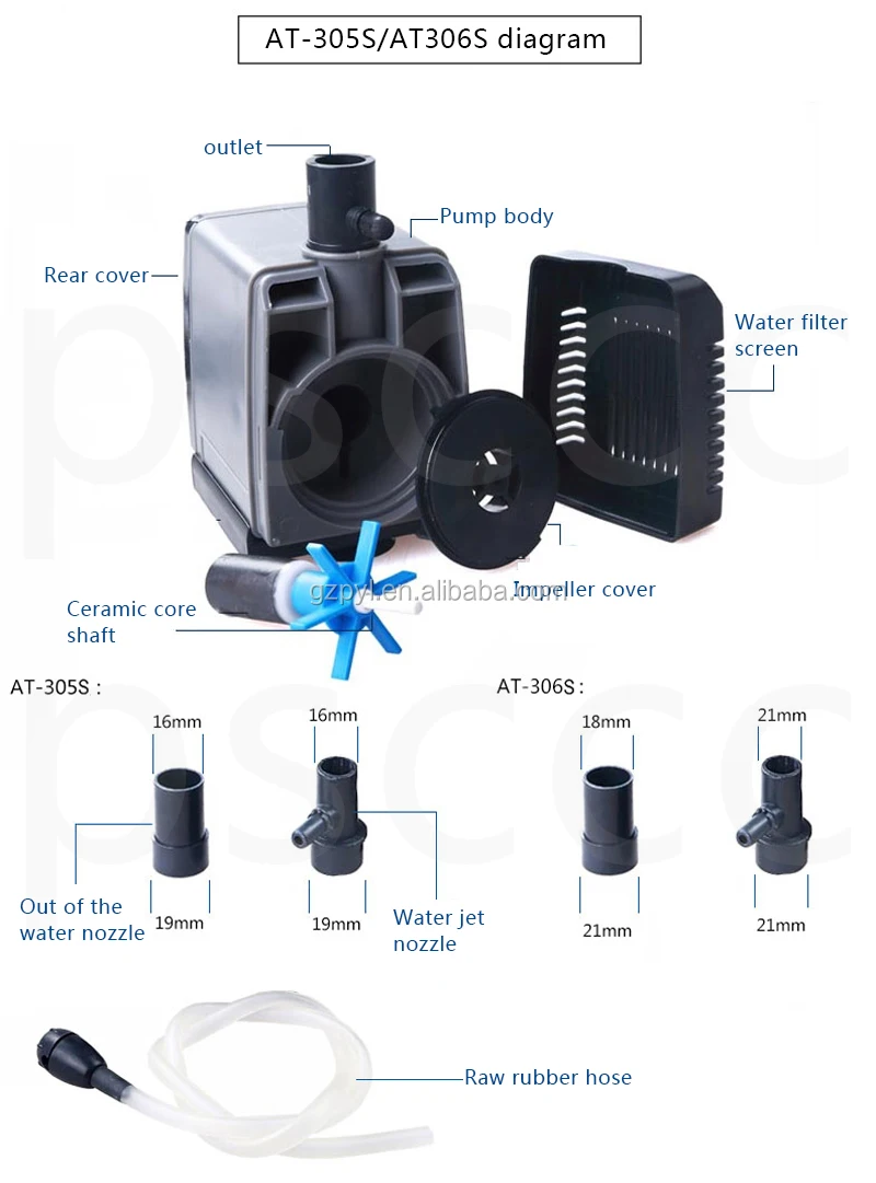Atman At-304 At304 At304s At-304s Submersible Pump Fish Tank Aquarium ...