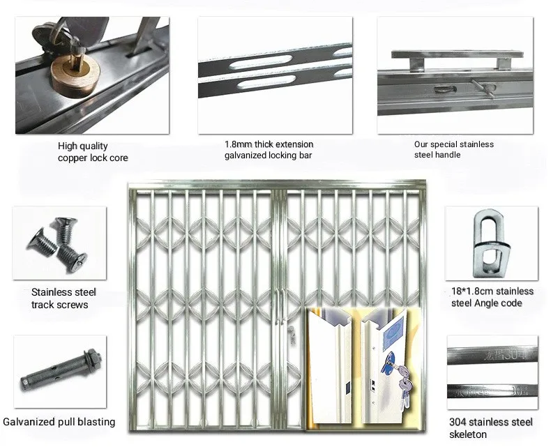 Retractable Security Grilles for Doors - Burglar Proof