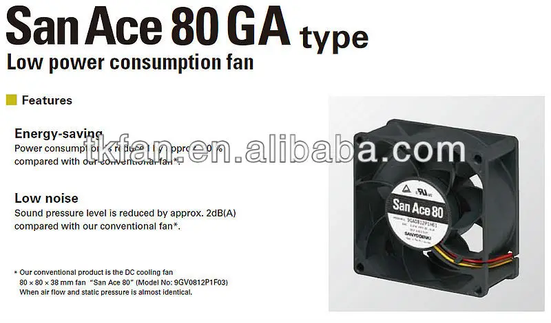 9ga0812p1h61 San Ace 80 Dc Brushless Fan Low Noise 8038 Low Power ...