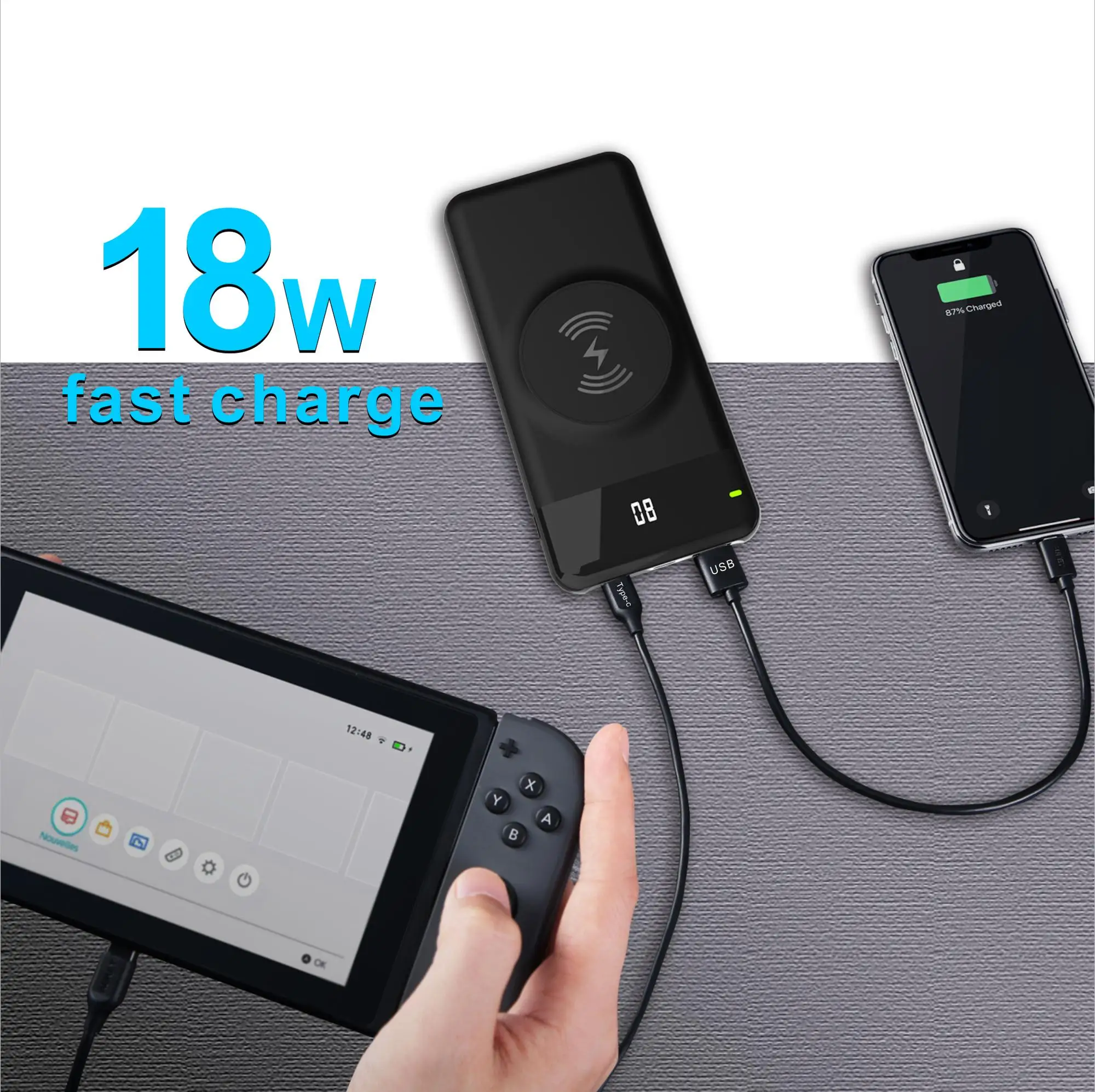 10000mah Qi Inductive Wireless Charger Fantasy Wireless Charger - Buy ...