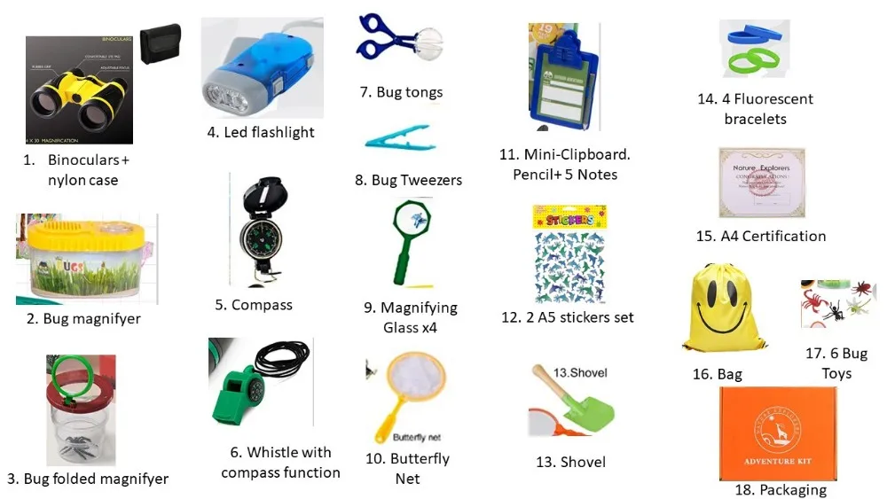 2019 New Kids Outdoor Explorer Kit Children Adventure Toys Gift ...