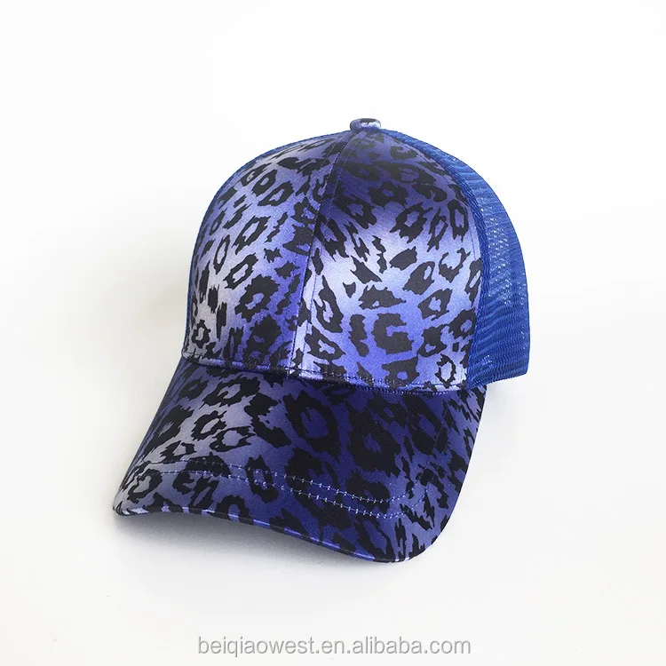 Wholesale Fashion Leopard Ponytail Baseball Cap Women Messy Bun ...