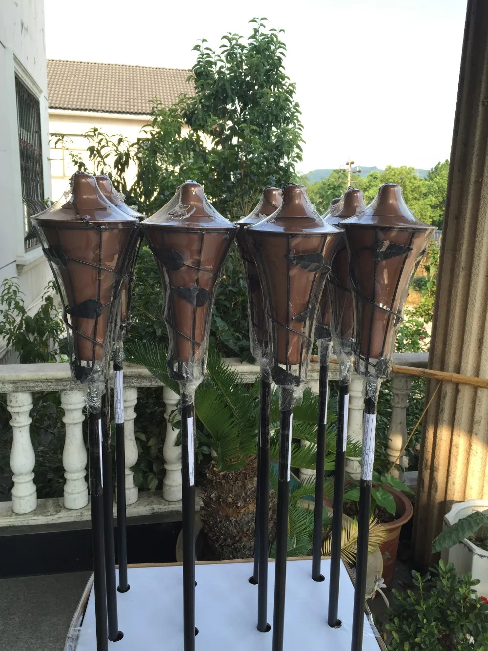 Outdoor Pwder Coated Metal Garden Torch Tiki Torch Metal Promotion ...