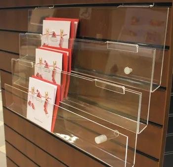 Clear Acrylic Slatwall 3 Tier Display Shelf,Perspex Wall Mount Card ...