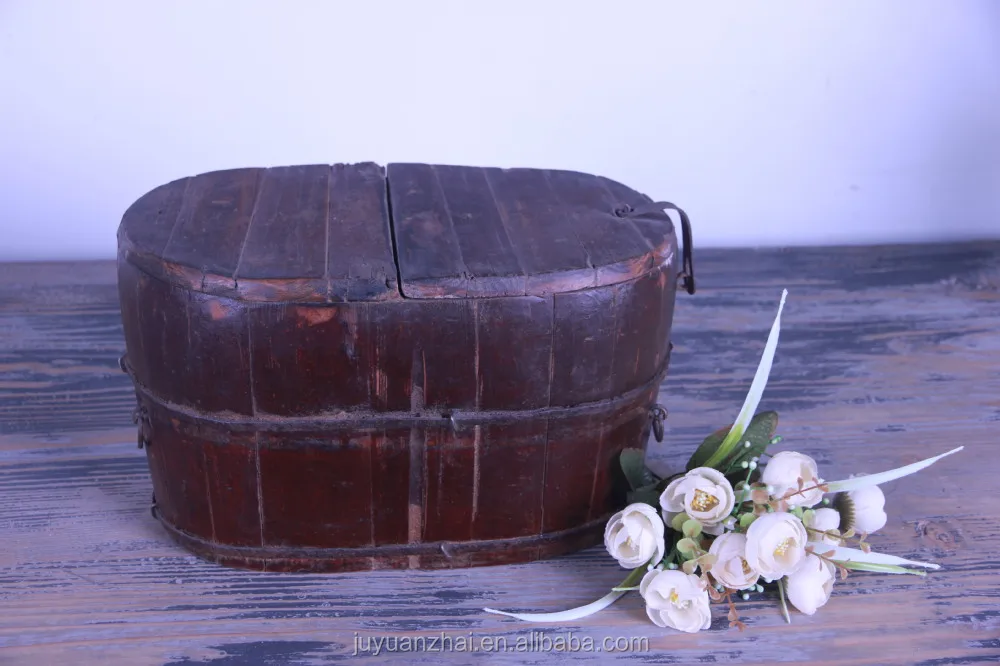 Antique Chinese Wood Rice Box Vintage Wood Decoration - Buy Finished ...