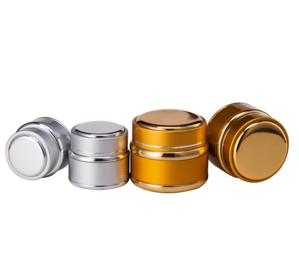 15g 20g 30g 50g Empty Metal Silver / Gold Round Cosmetic Facial Cream ...