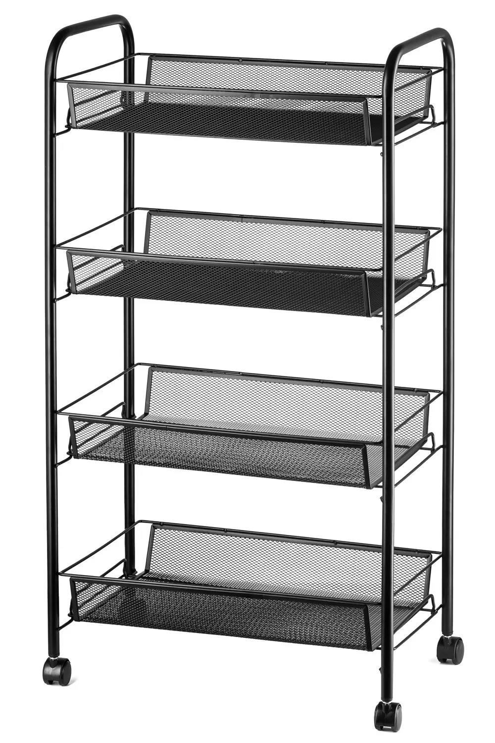 Oem 550-69c 4-tier Metal Mesh Rolling Utility Cart Storage Organizer ...