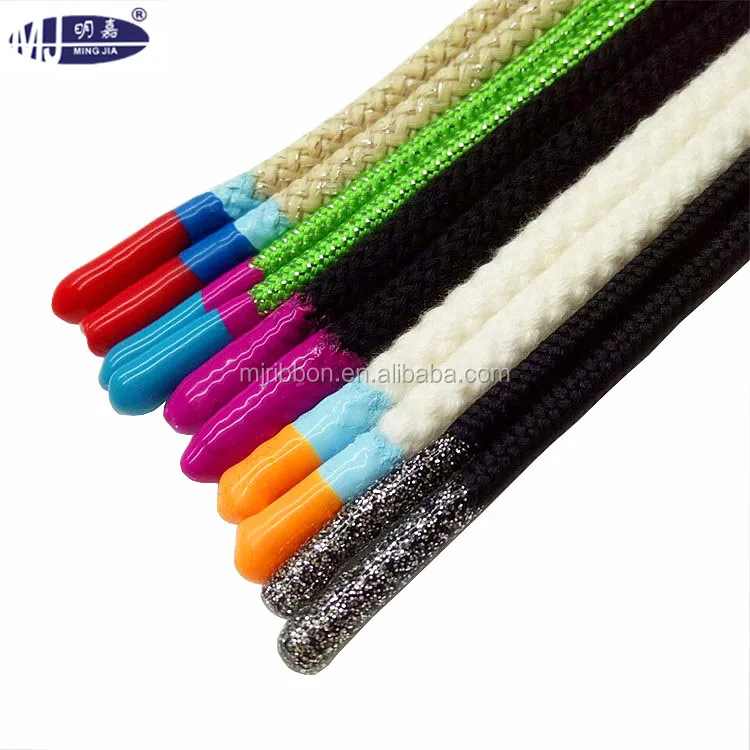 Wholesale Fancy Black 4mm Cotton Draw Cord With Silicone Tip - Buy 4mm ...