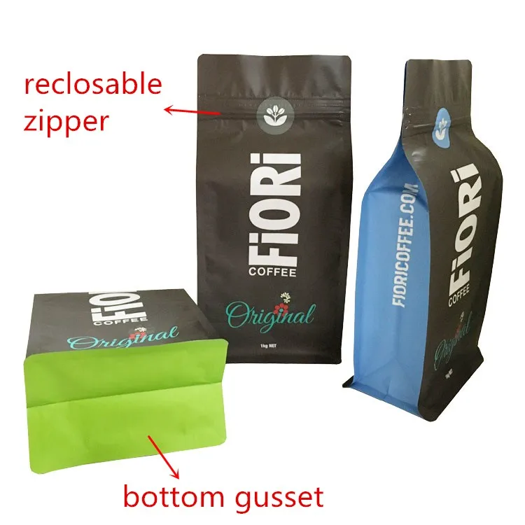 1kg Stand Up Roasted Coffee Bean Pouch Bag With Zipper/custom Printed ...