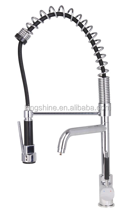 Lead Free Pull Out Single Handle Pre-rinse Faucet Spring Loaded Kitchen ...