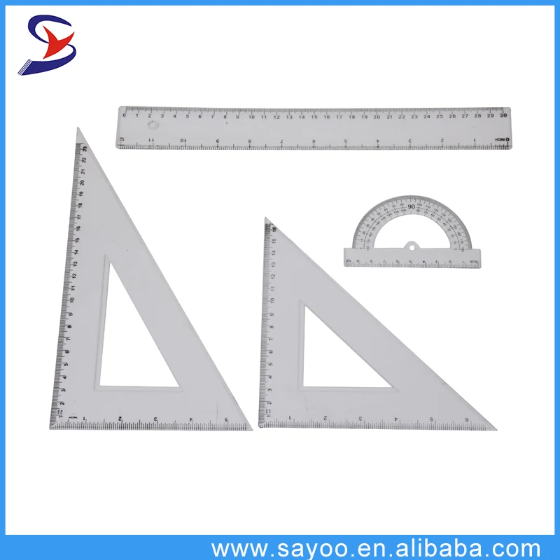 Clear Triangle Ruler - Geometric Ruler Set for Precise Measurements
