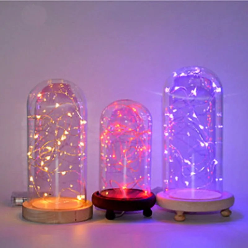 Glass Dome with LED Lights and Remote Control - Classic Decor