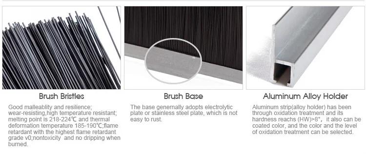 Noise Insulation Aluminium Brush/Brushed Aluminium Strip Single Row ...