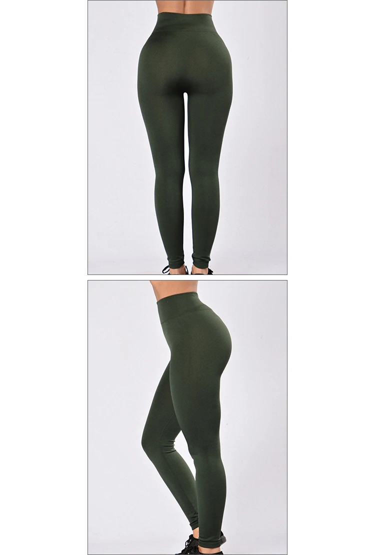 Full Body Sexy Green Seamless Polyamide Elastane Leggings Tummy Control ...