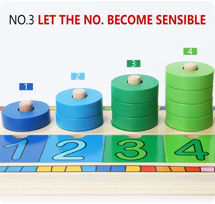 Kids Wooden Rainbow Number Counting Box Teacher Soroban Abacus Math ...