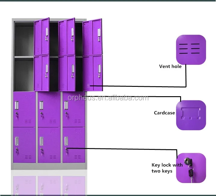 Clean&dirty Steel Lockers 4 High 3 Wide Clothes Cabinet Storage ...