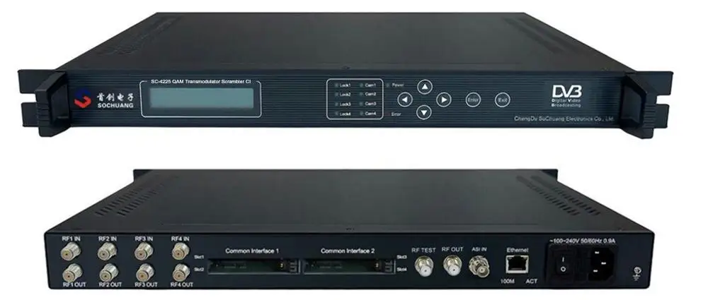 4 Channel Dvb-s2 Input With 4 Cam Card Module Decrypt To 4 Channel Dvb ...