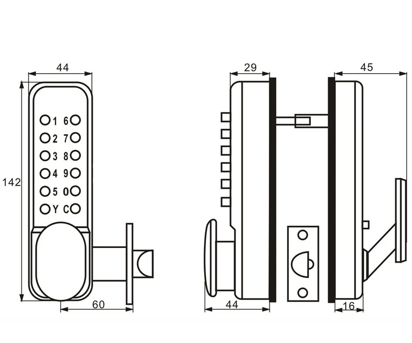 Mechanical Keyless Digital Pin Code Door Lock With Password Login - Buy ...