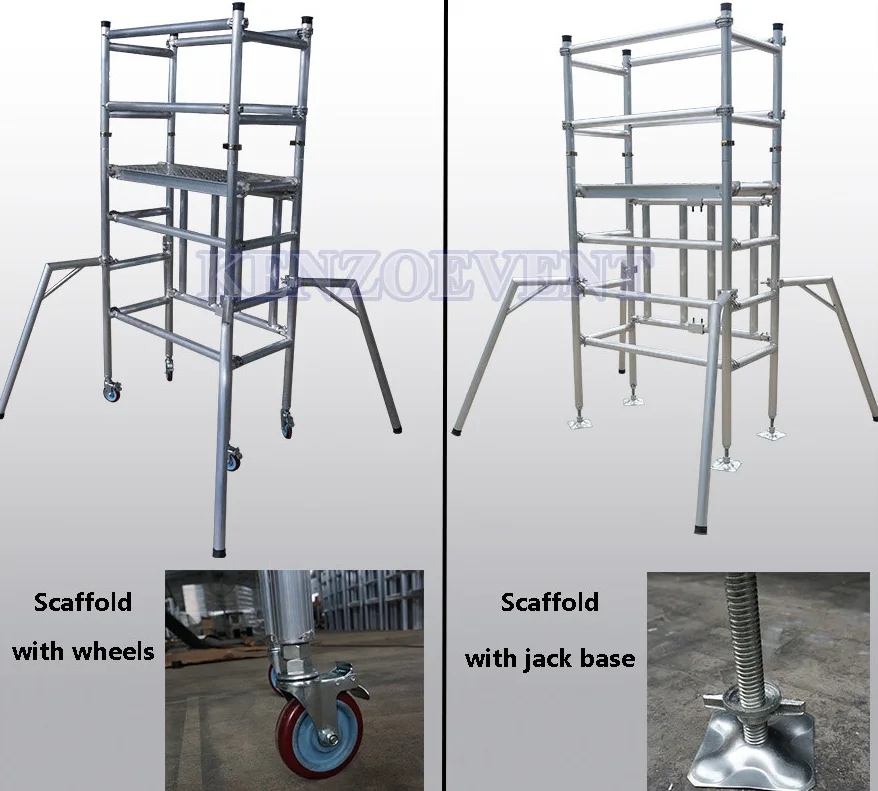 Light Weight Mobile Aluminum Foldable Scaffolding For Sale With Wheels ...
