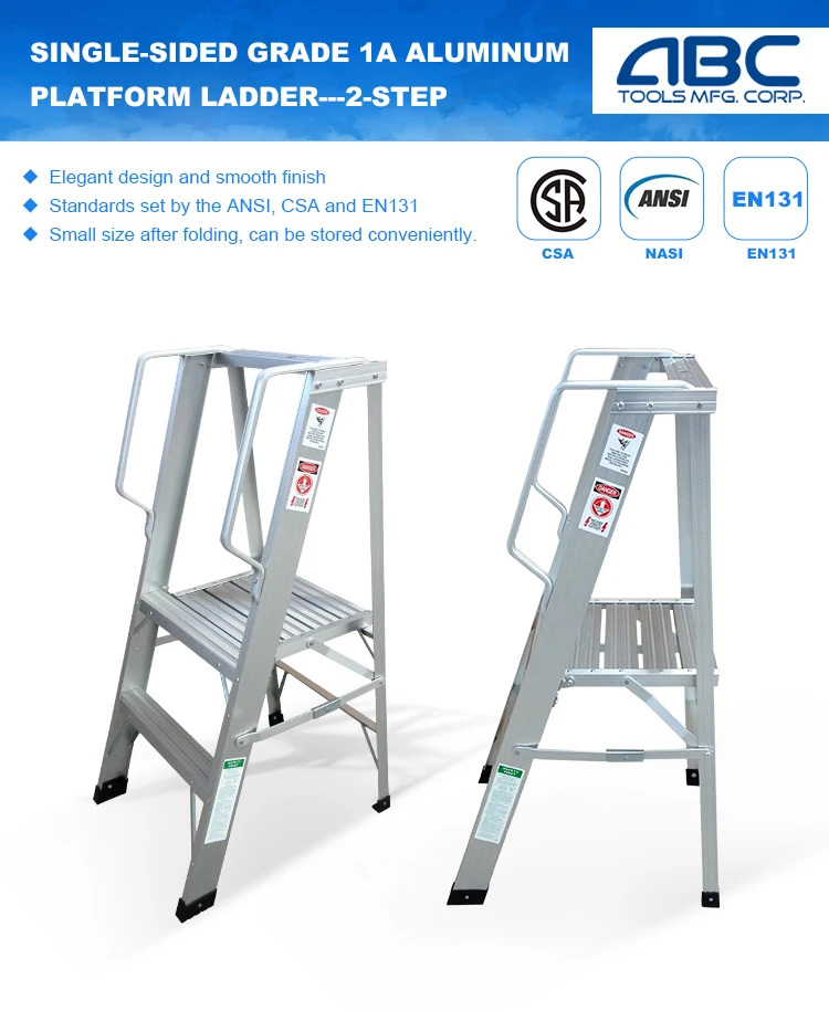 2 3 4 Steps Single-Sided Folding Aluminum Platform Ladder| Alibaba.com