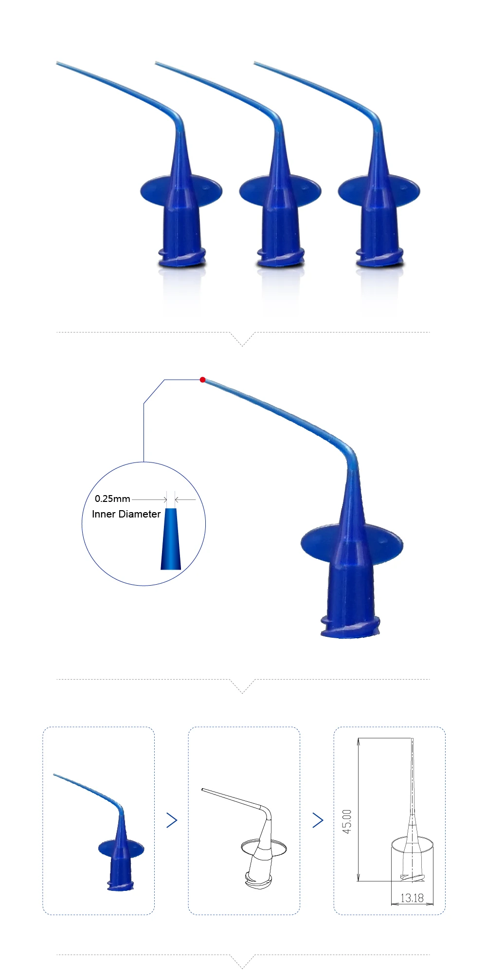 Disposable Plastic Dental Curved/pre-bent Tip - Buy Dental Prebent Tip ...