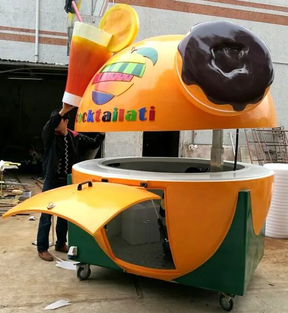 Portable Outdoor Kiosk Orange Shape Juice/coffee Kiosk Fiberglass Food ...