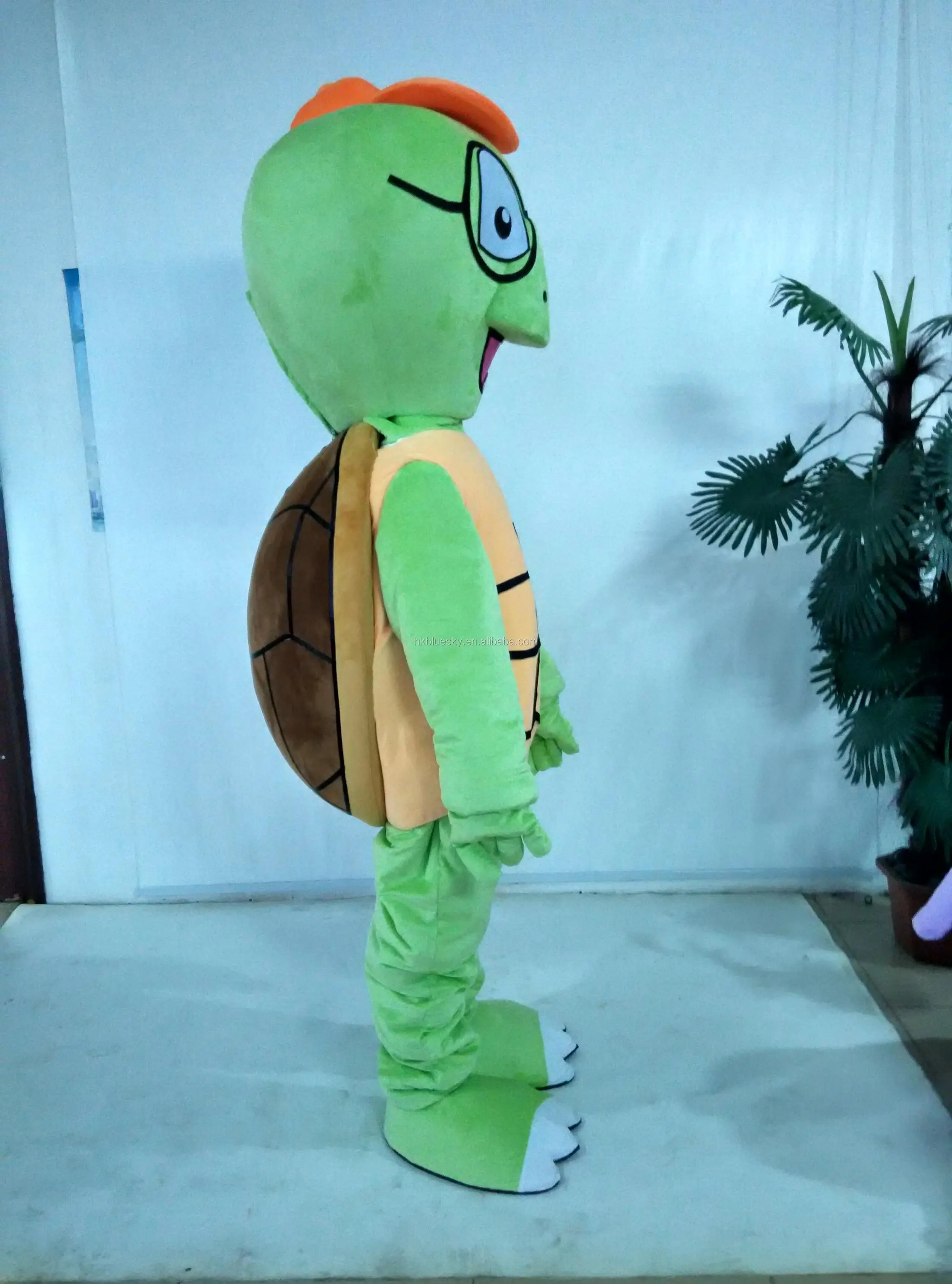 Hand-make Green Turtle Mascot Costume Custom Turtle Mascot With Orange ...
