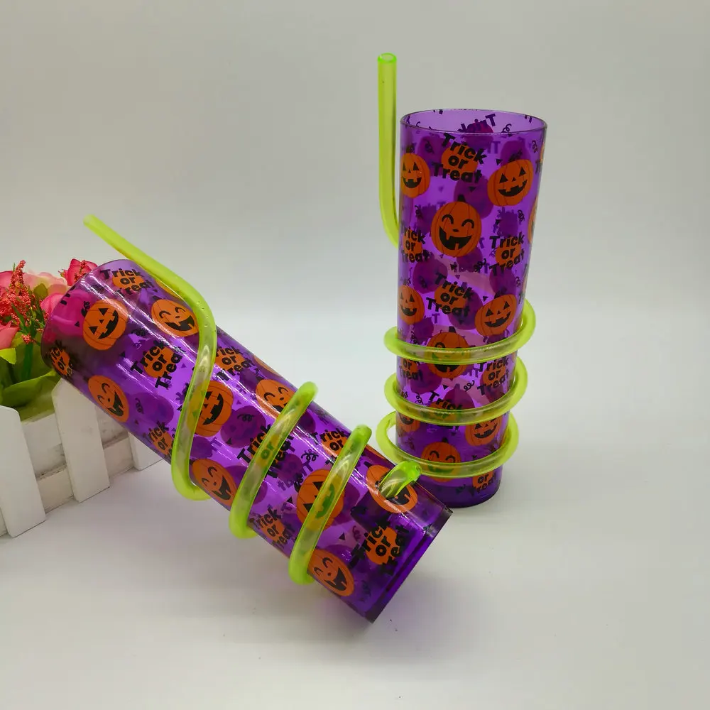 Lighted Straw Plastic Cup Lighted Swirly Straw Tumbler Led Flashing ...