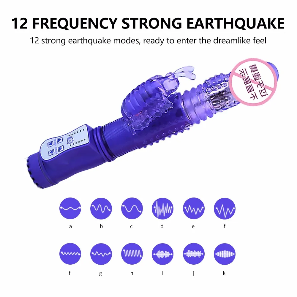 Battery Rabbit Vibrator 12 Modes G Spot Vibrating And Rotation Bunny