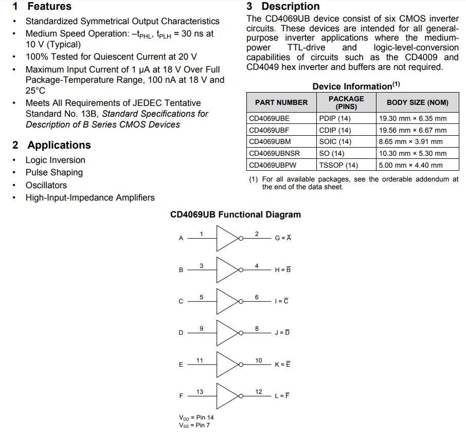 Cd4069ub cmos hex inverter as amplifier schematics