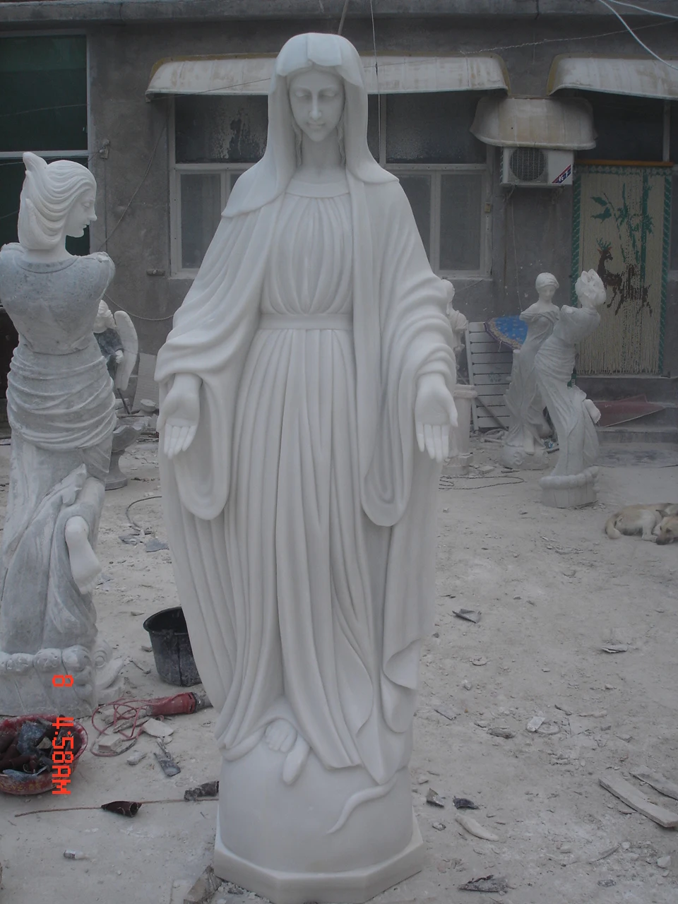 Bustes De Jardin De La Vierge Marie,Grande Taille,En Marbre Rouge ...